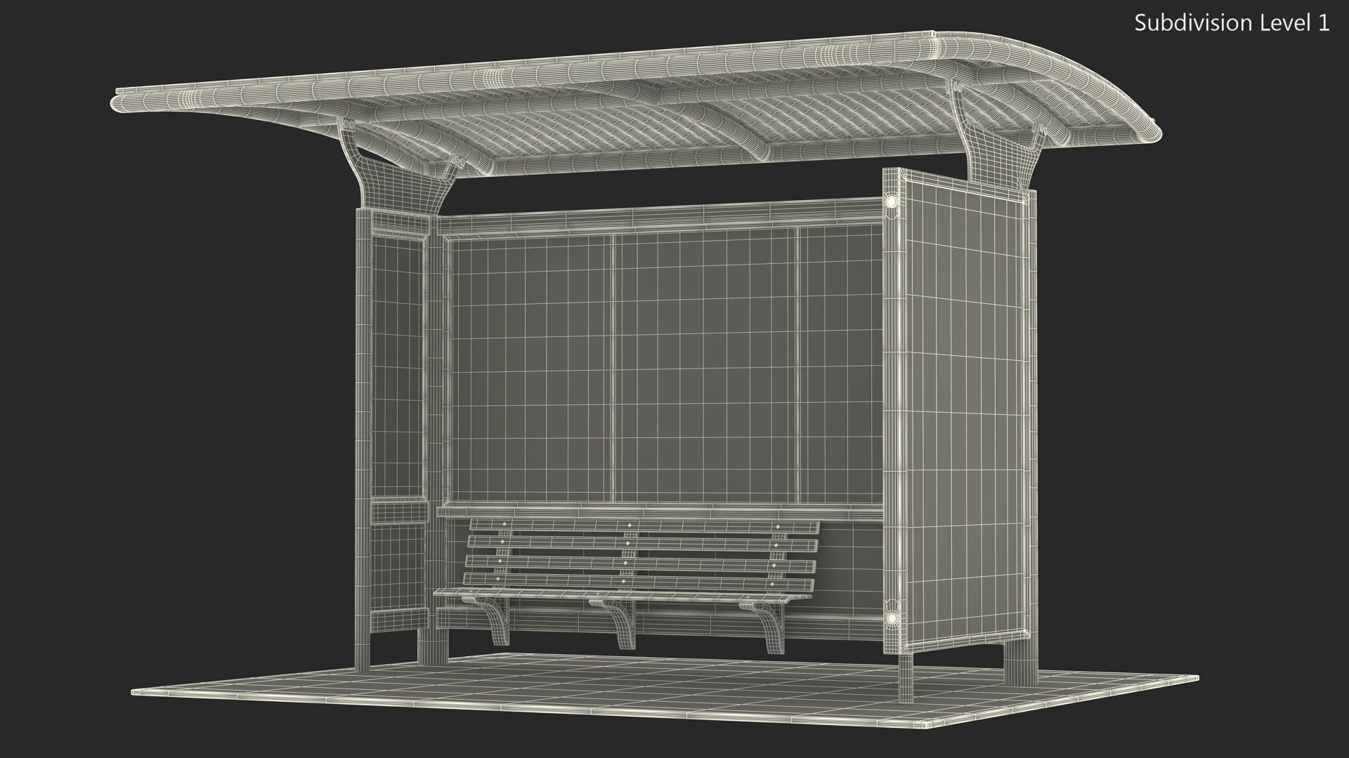 3D model Bus Stop with Billboard White New - TurboSquid 2174287