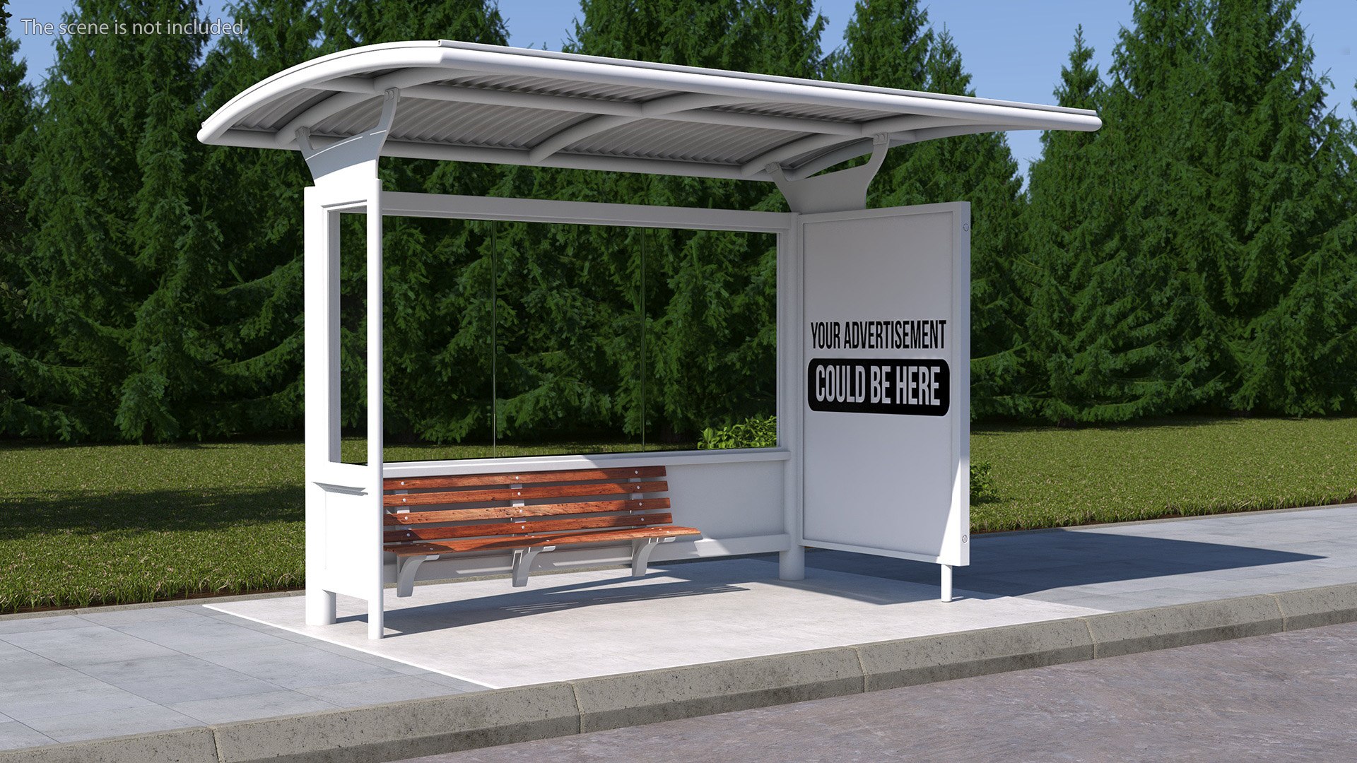 3D model Bus Stop with Billboard White New - TurboSquid 2174287