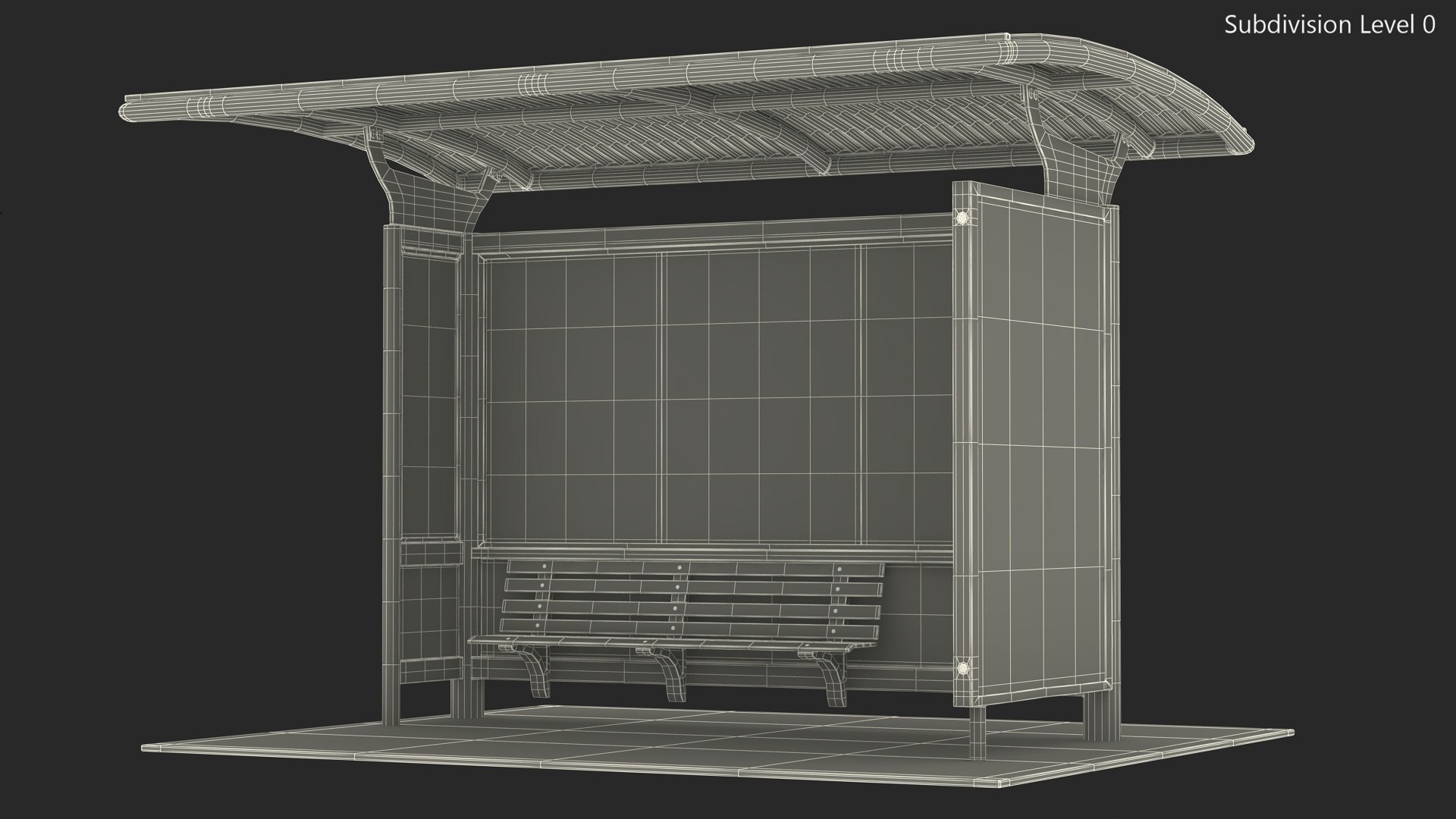 3D model Bus Stop with Billboard White New - TurboSquid 2174287