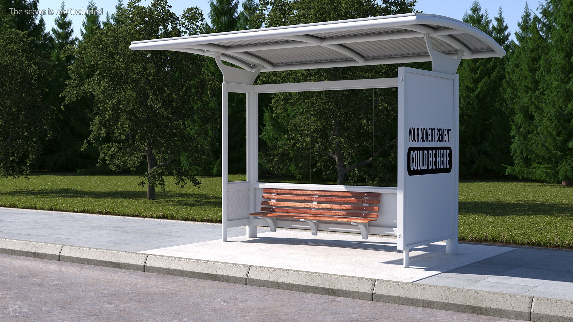 3D model Bus Stop with Billboard White New - TurboSquid 2174287