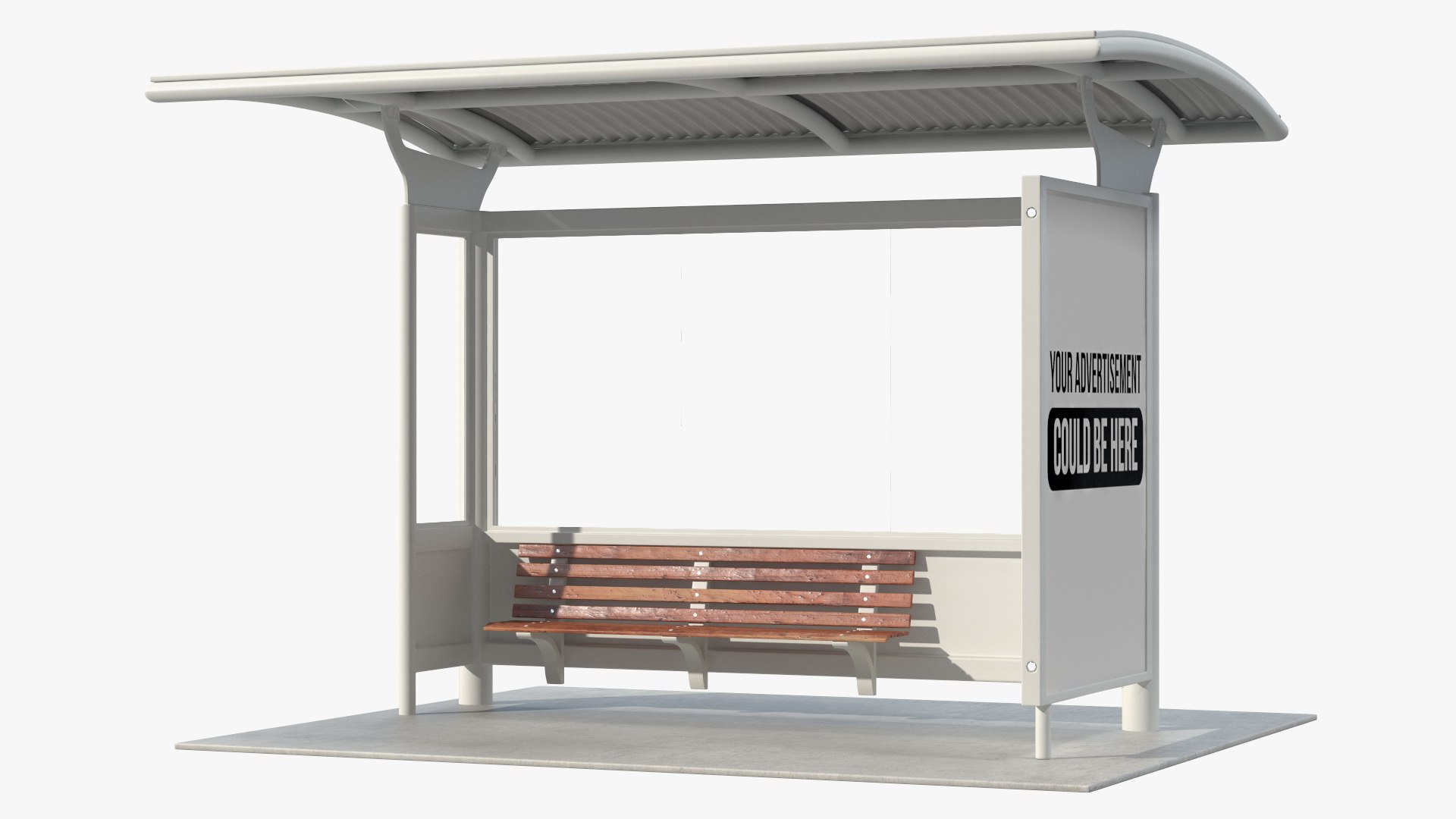 3D model Bus Stop with Billboard White New - TurboSquid 2174287
