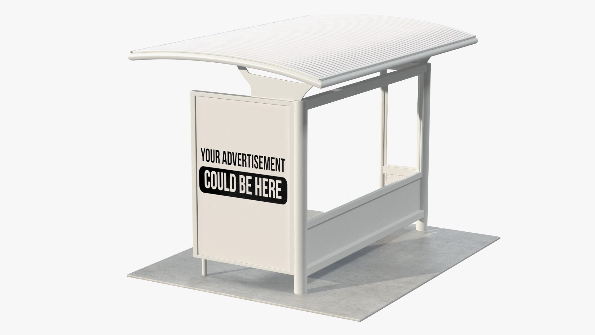 3D model Bus Stop with Billboard White New - TurboSquid 2174287