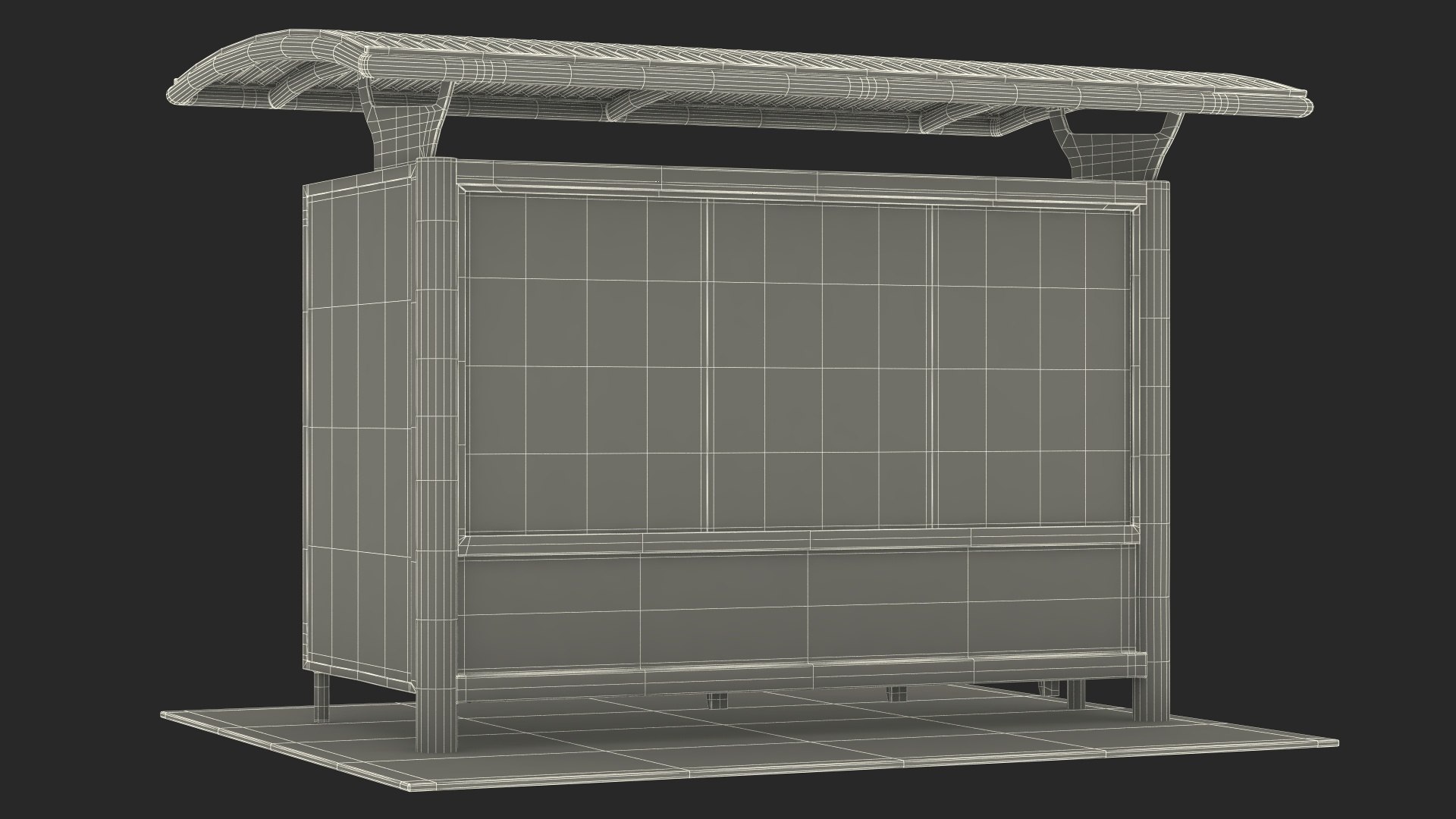 3D model Bus Stop with Billboard White New - TurboSquid 2174287