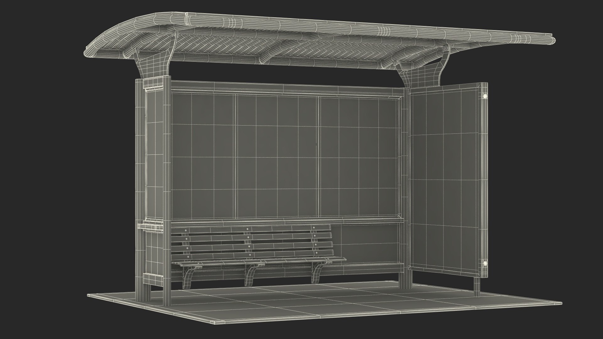 3D model Bus Stop with Billboard White New - TurboSquid 2174287