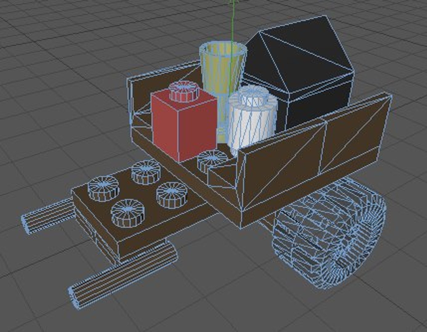 lego medieval hand cart 3d model