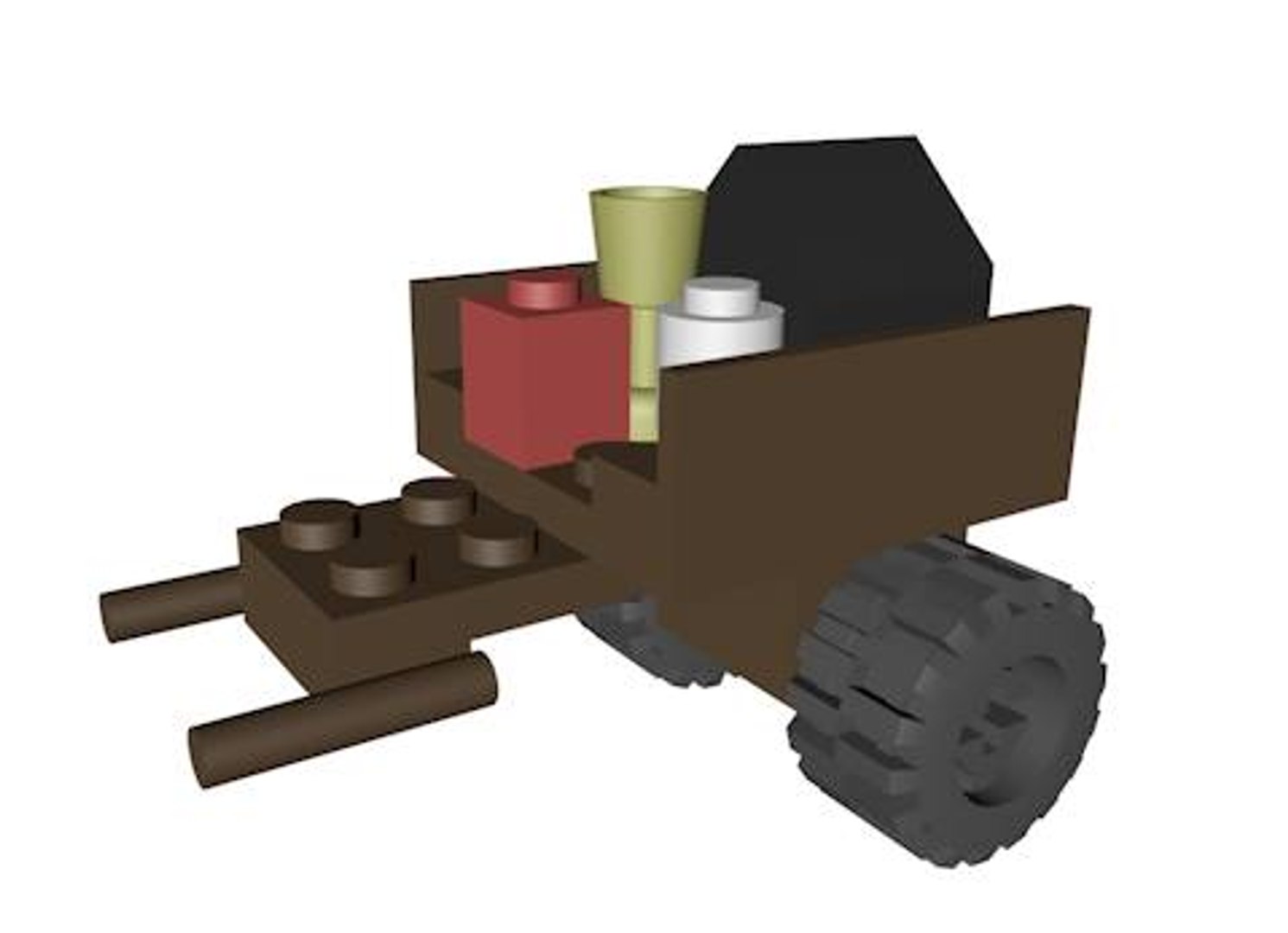 lego medieval hand cart 3d model