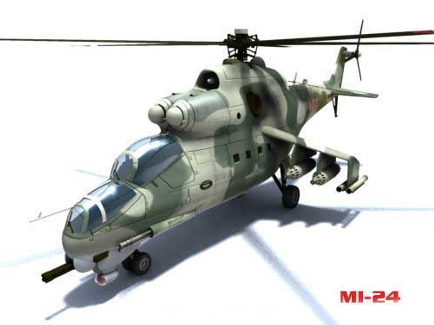 3d Model Mi-24 Hind Helicopter