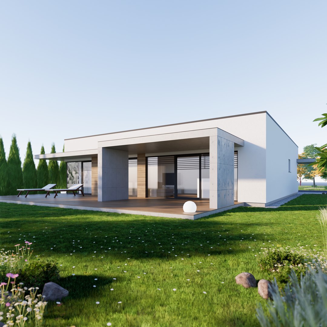 Bungalow 8 - Created With Fully Parametric Revit Families 3D ...