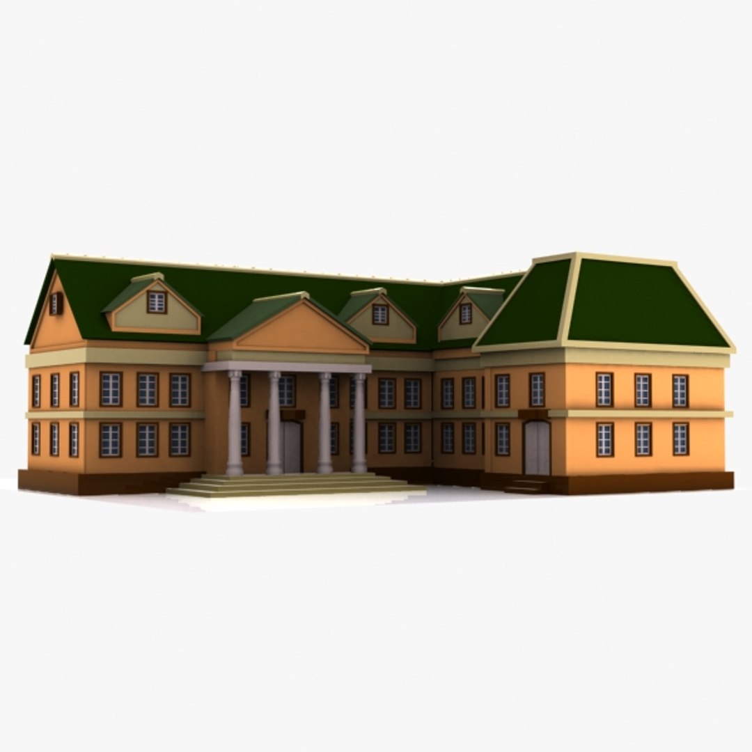 Cartoon Mansion Toon 3d Model