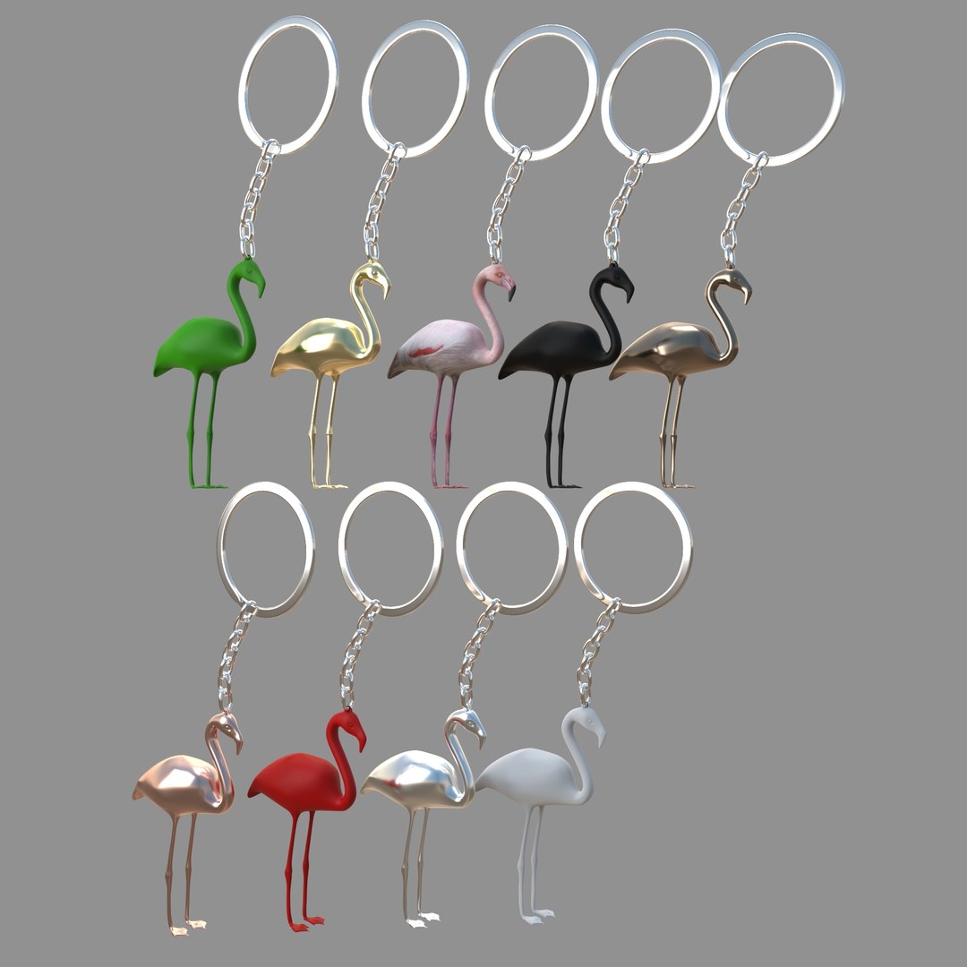 Flamingo Keychain Collection 3D Model - TurboSquid 2347569