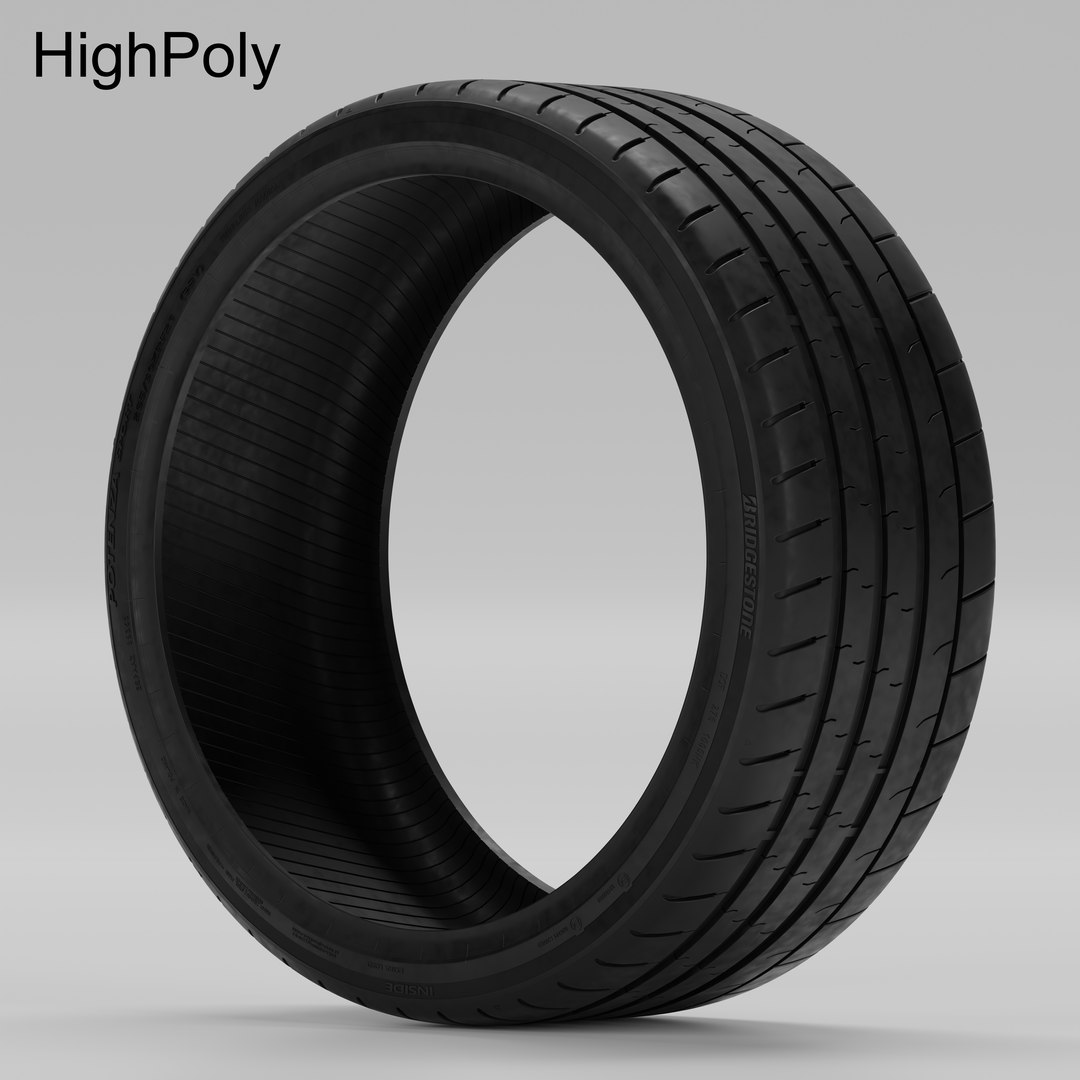 3D Bridgestone Potenza Sport Tire - with 3D Sidewall - with PBR Texture ...
