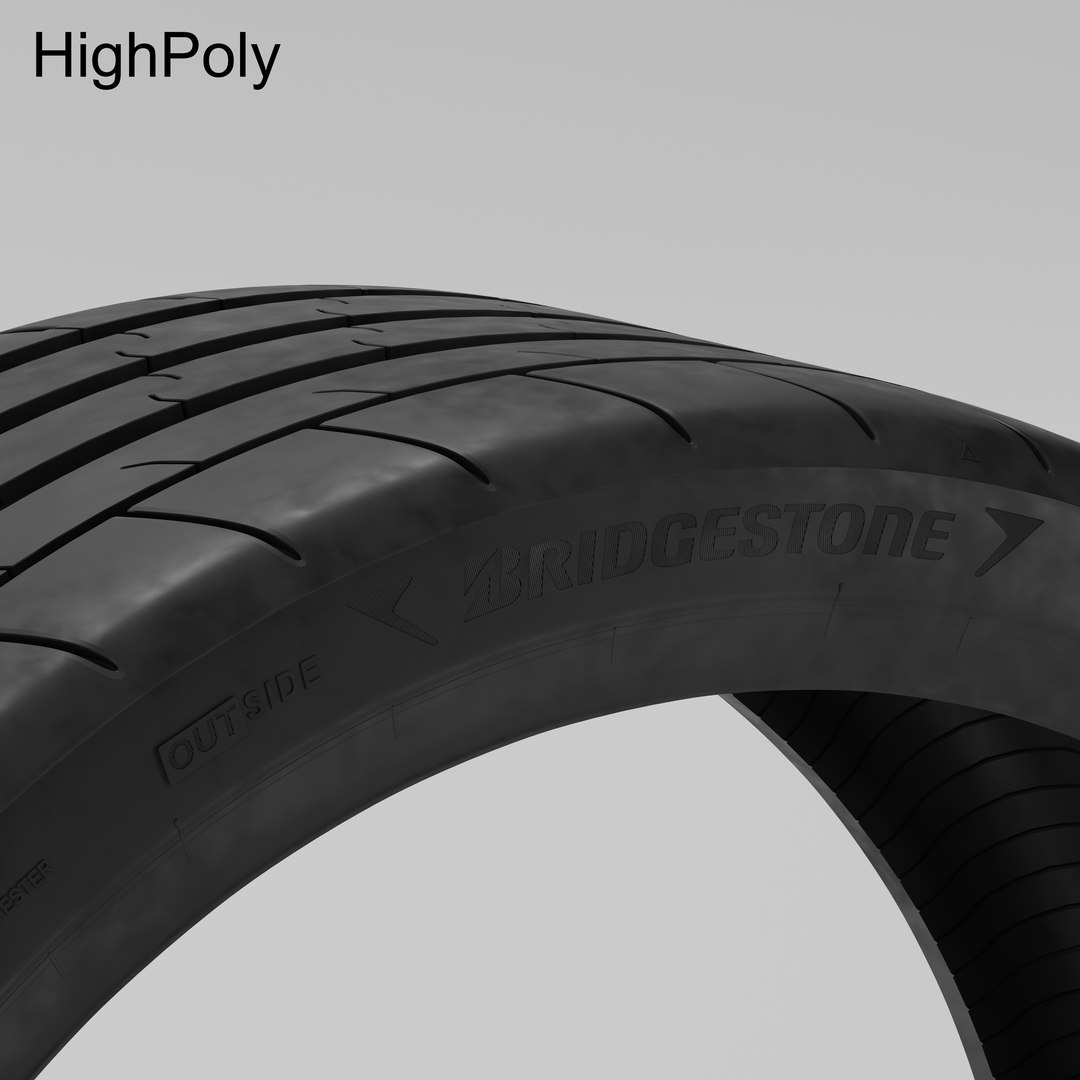 3D Bridgestone Potenza Sport Tire - with 3D Sidewall - with PBR Texture ...