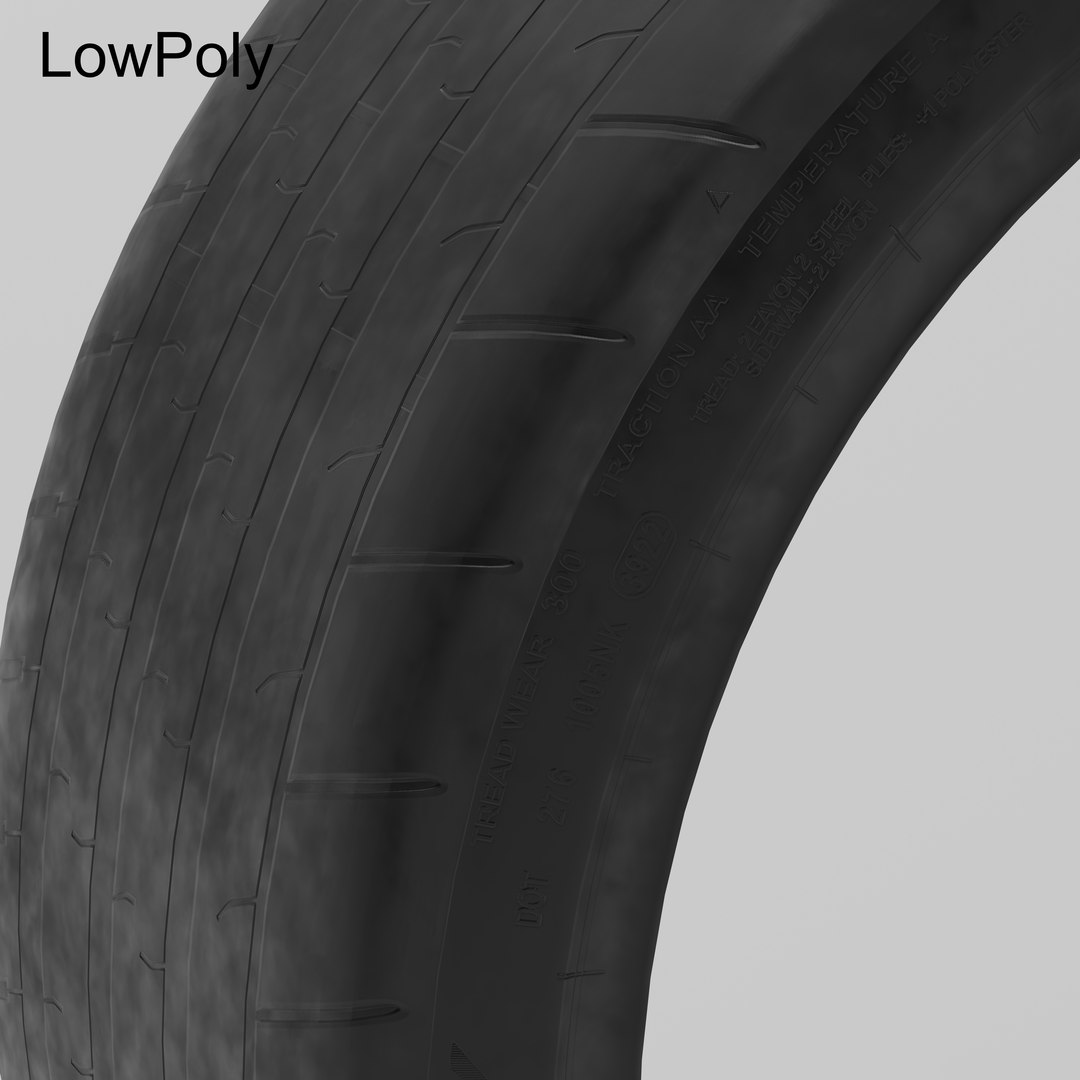 3D Bridgestone Potenza Sport Tire - with 3D Sidewall - with PBR Texture ...