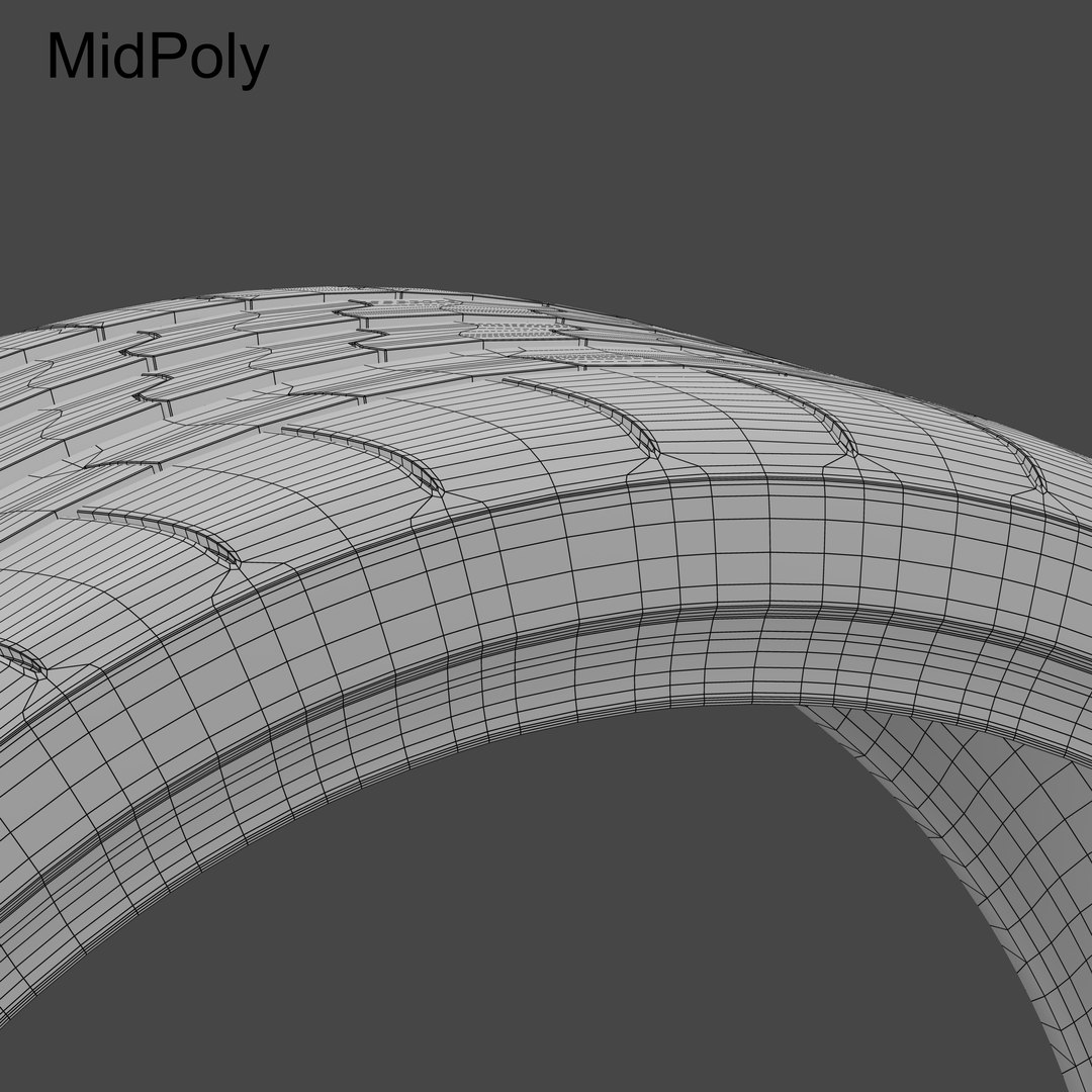 3D Bridgestone Potenza Sport Tire - with 3D Sidewall - with PBR Texture ...
