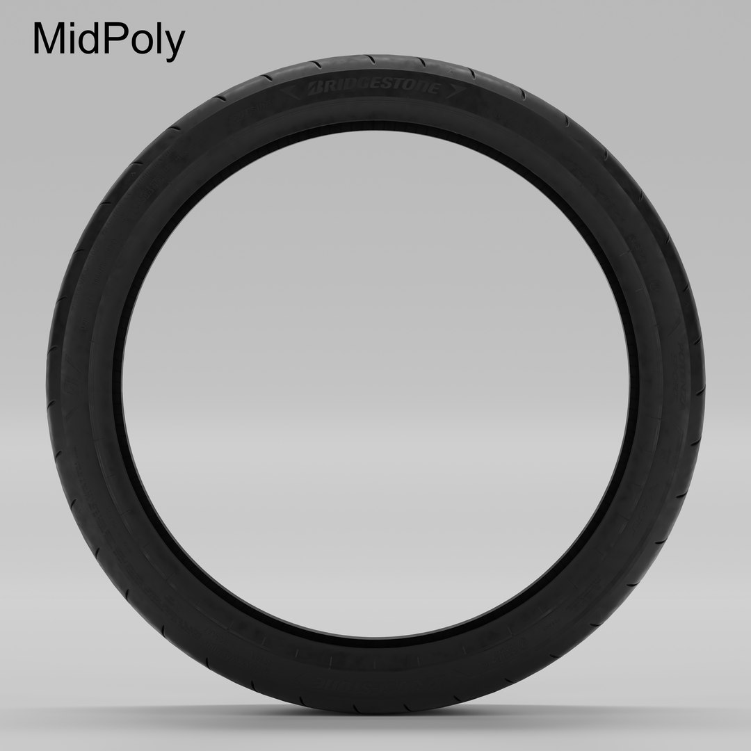 3D Bridgestone Potenza Sport Tire - with 3D Sidewall - with PBR Texture ...