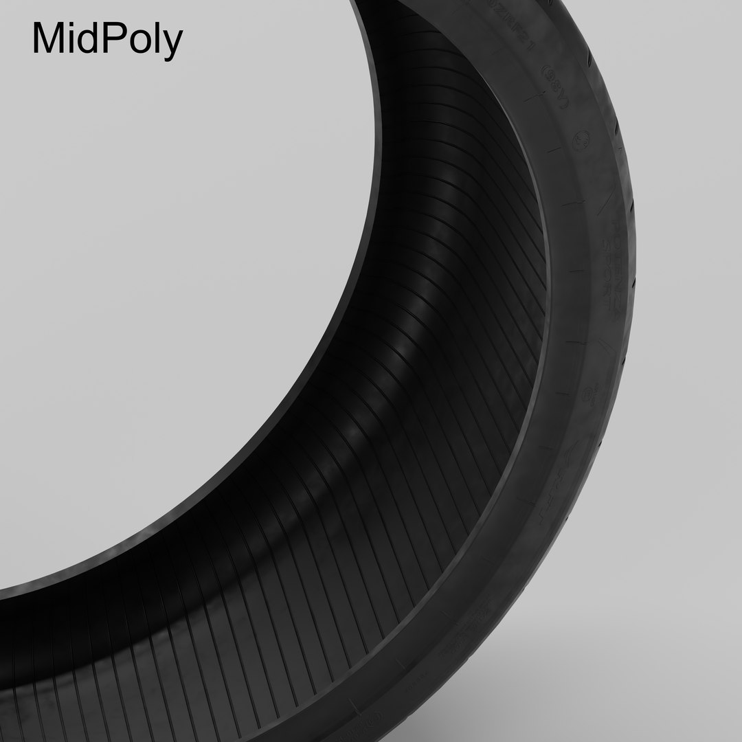 3D Bridgestone Potenza Sport Tire - with 3D Sidewall - with PBR Texture ...