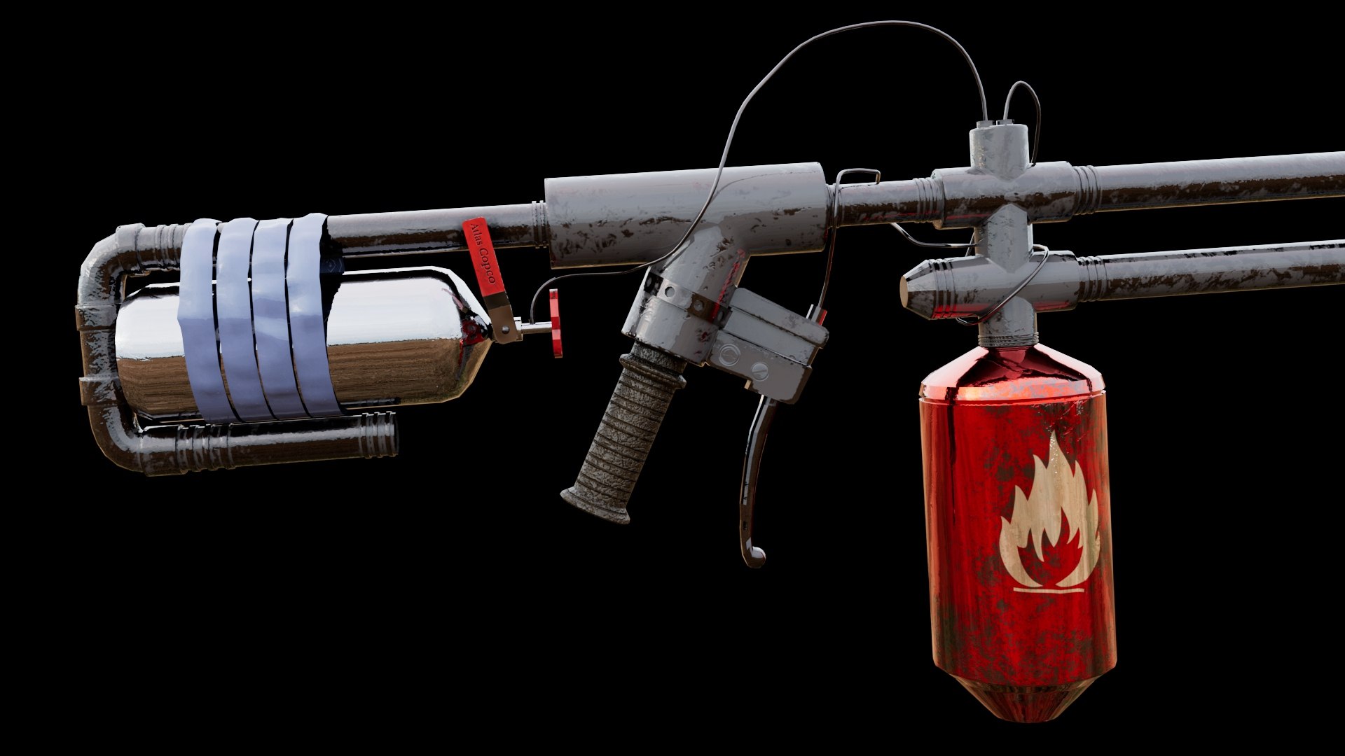 Flamethrower 3D Model - TurboSquid 2197867