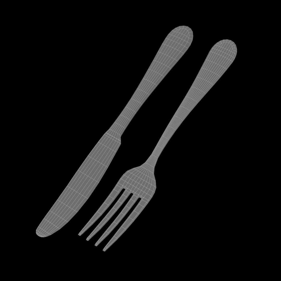 Table Dinner Knife Fork 3D Model - TurboSquid 1277225