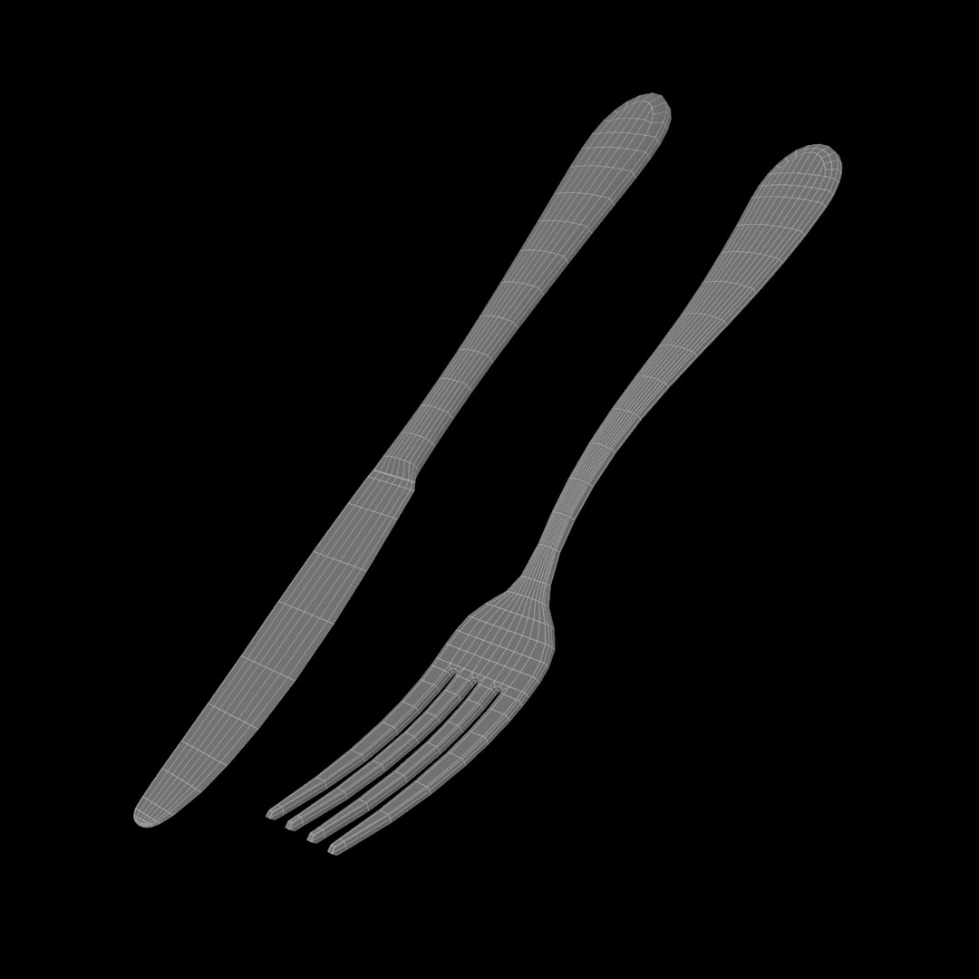 Table Dinner Knife Fork 3D Model - TurboSquid 1277225