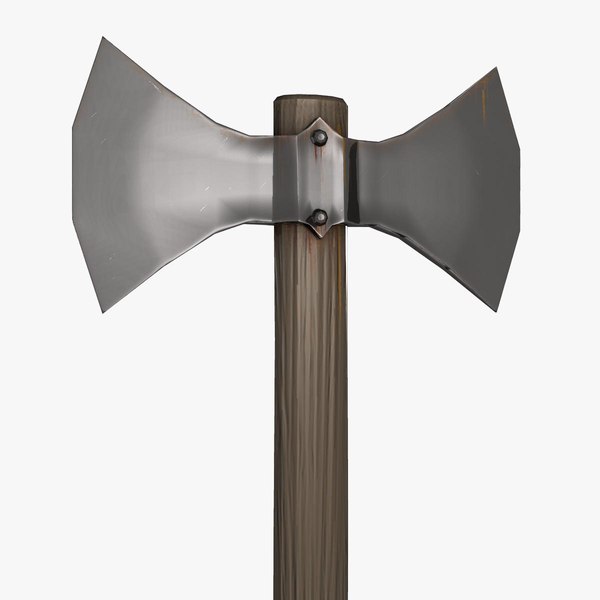 3d model two-sided battle axe
