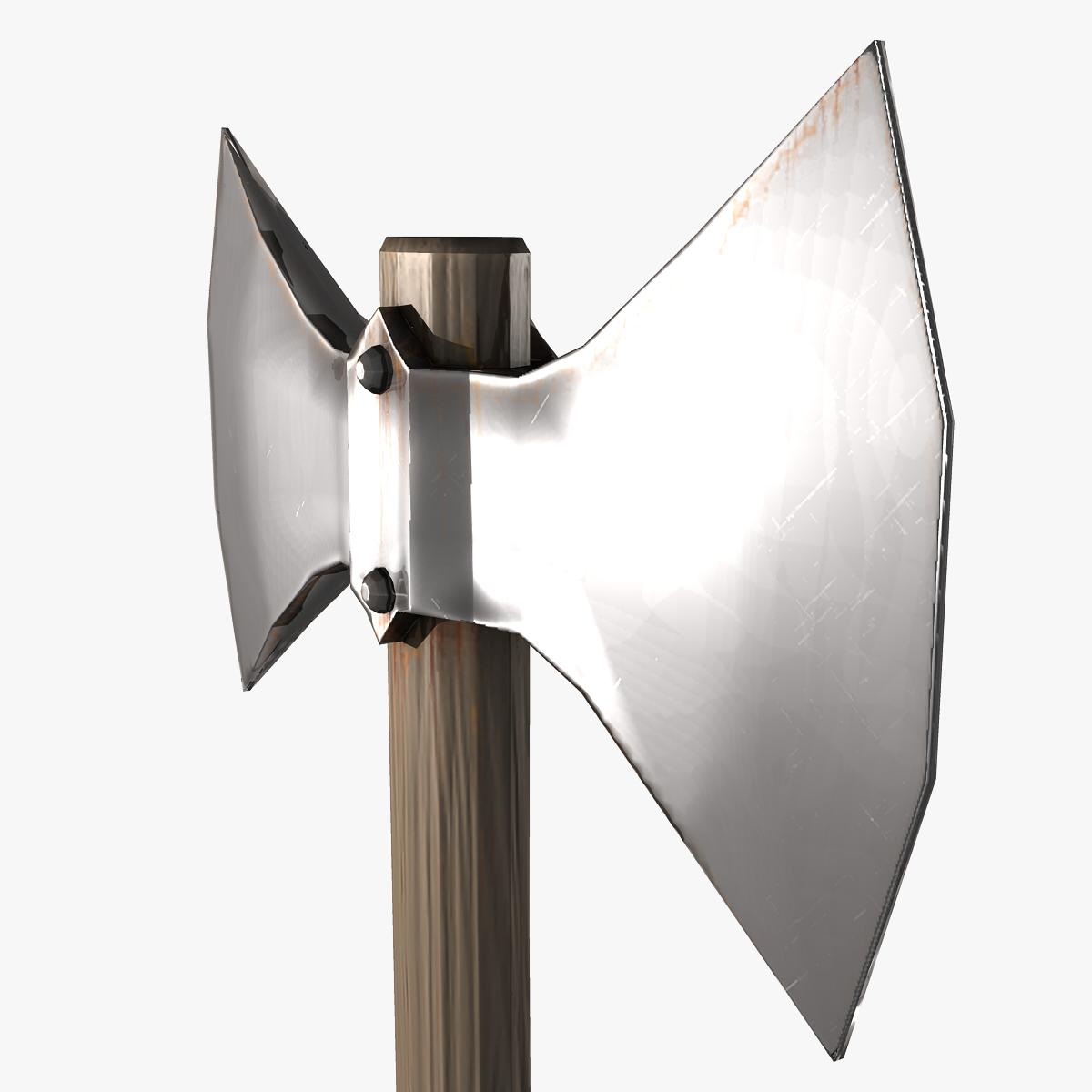 3d model two-sided battle axe
