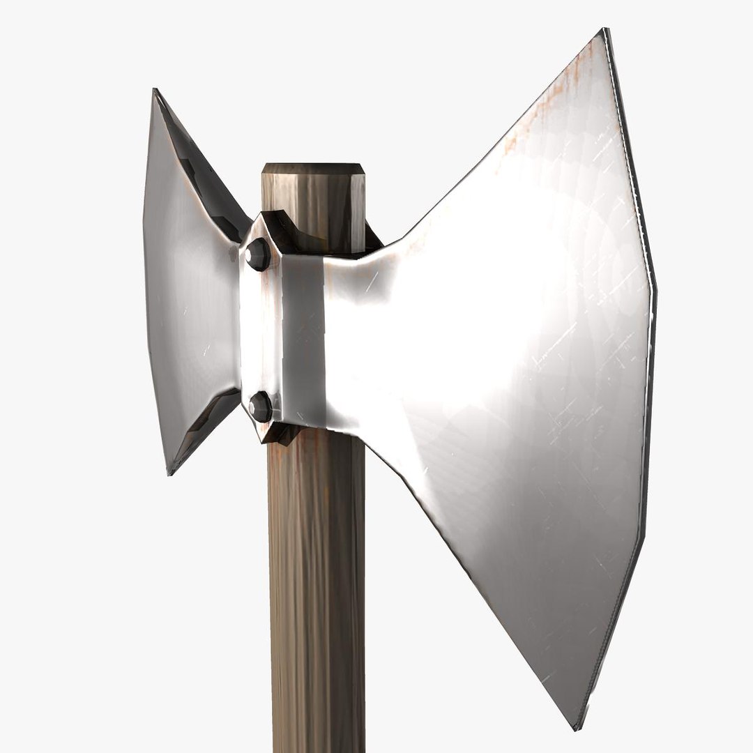 3d Model Two-sided Battle Axe