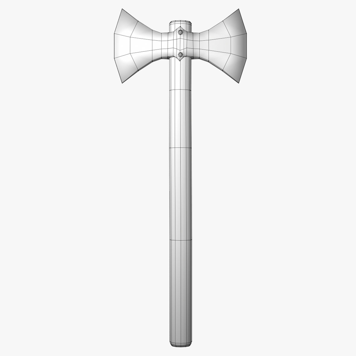 3d model two-sided battle axe