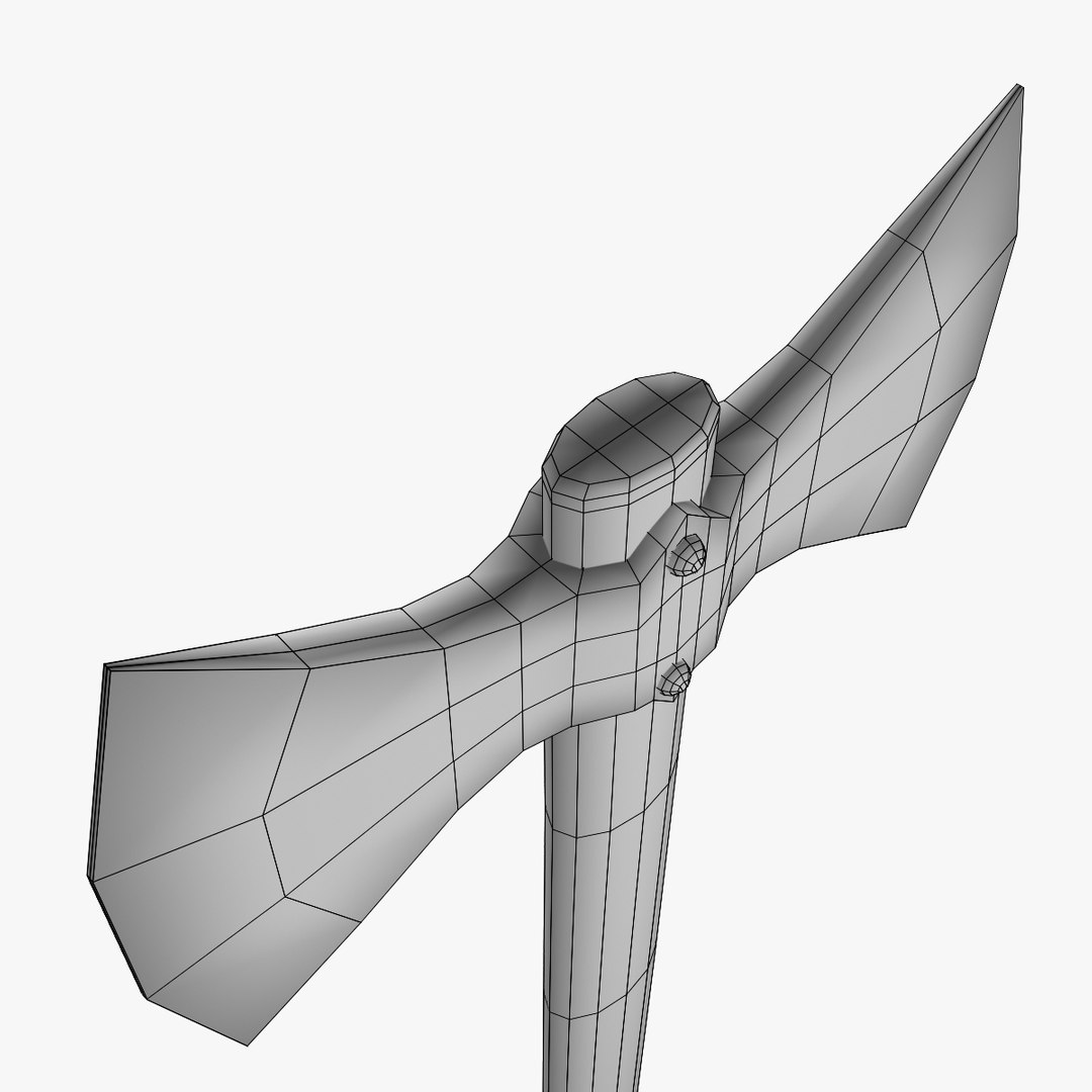 3d Model Two-sided Battle Axe