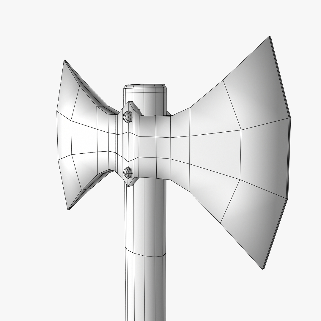 3d model two-sided battle axe
