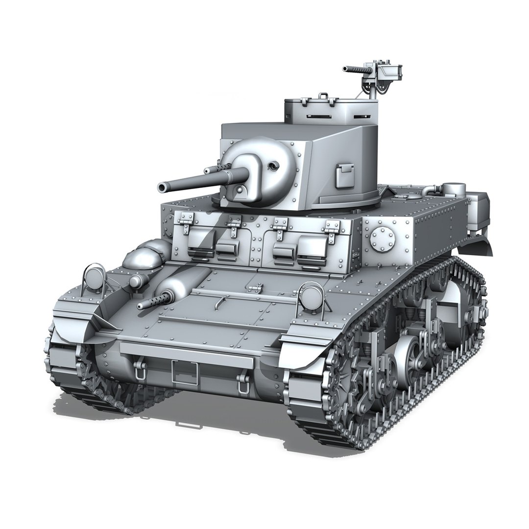 - M3 Stuart Light Tank 3d Model