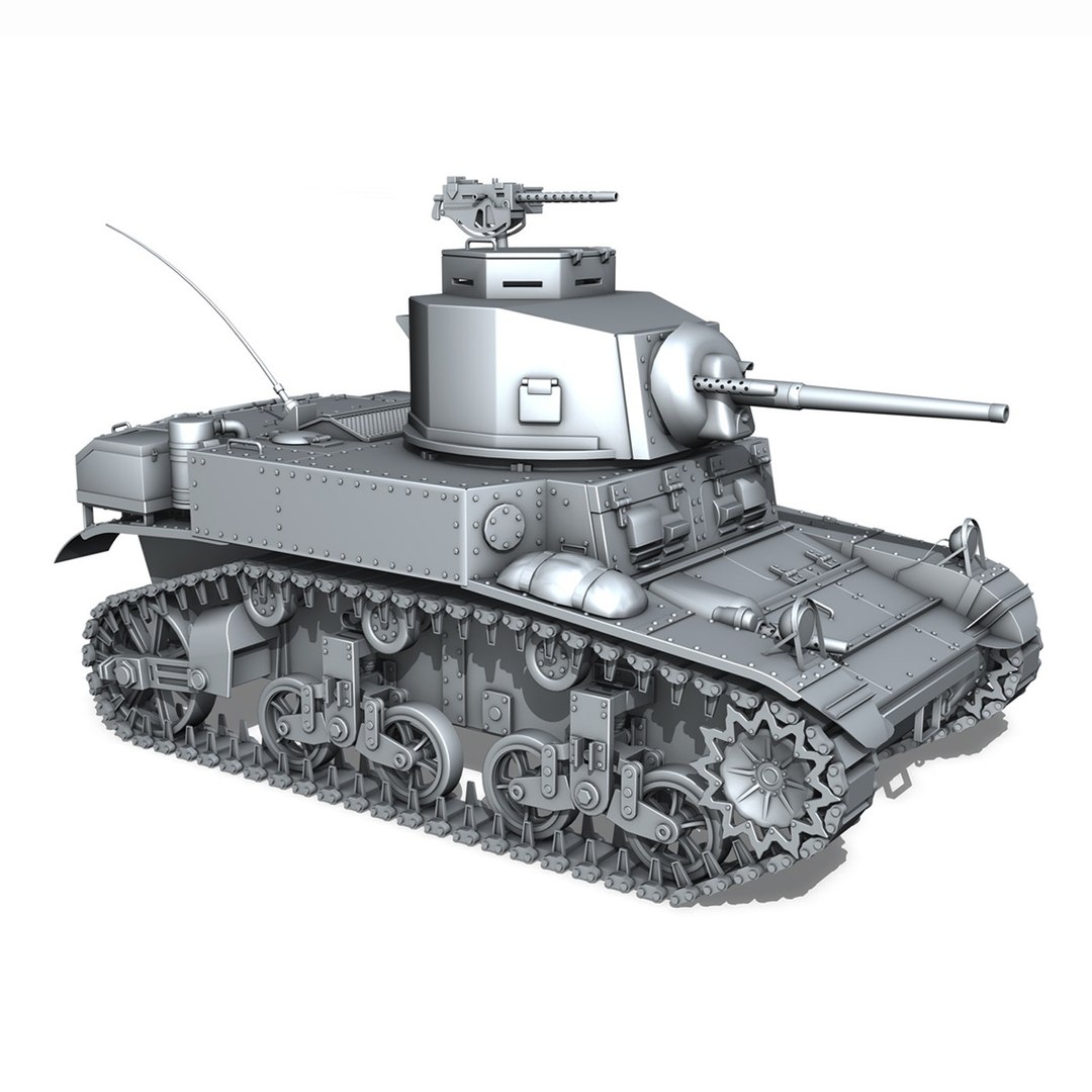 - M3 Stuart Light Tank 3d Model