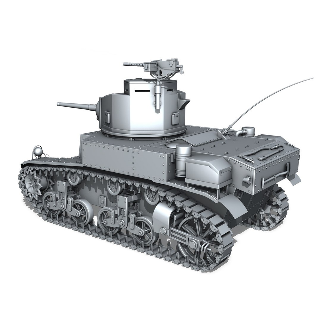 - m3 stuart light tank 3d model