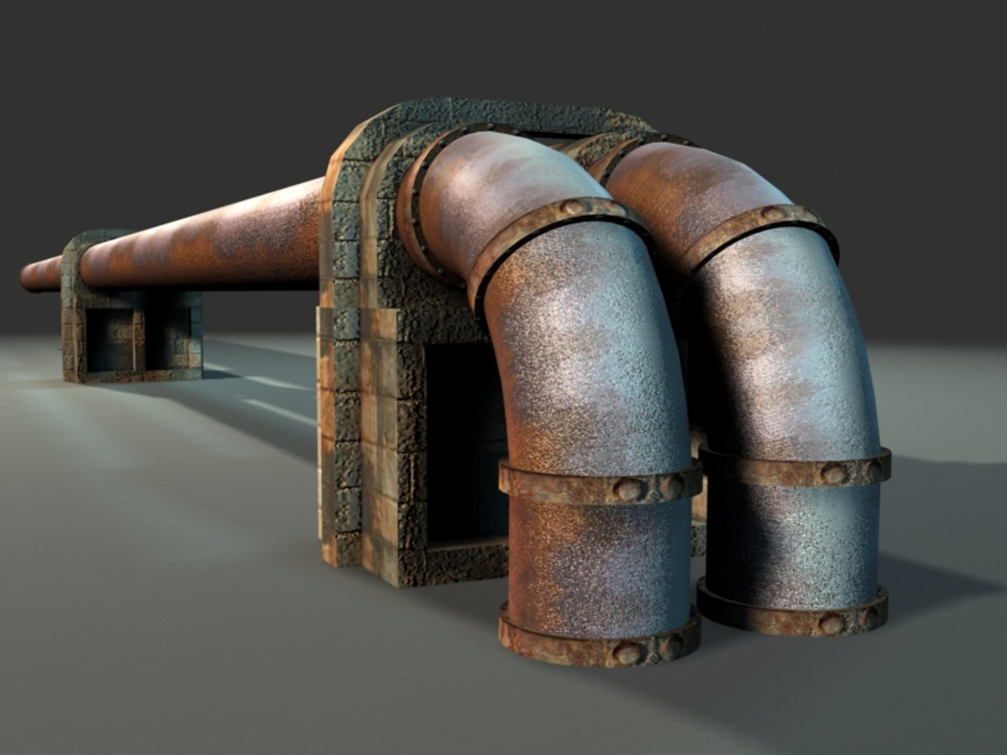 3d Model Rusted Drainage Pipes