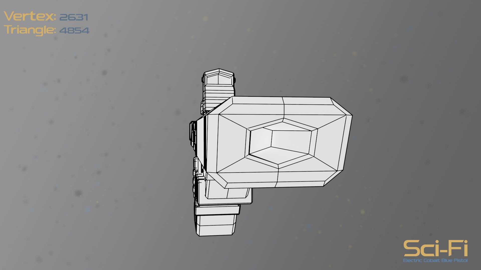 Sci-Fi Electric Cobalt Blue Pistol - Lowpoly Futuristic Gun 3D ...