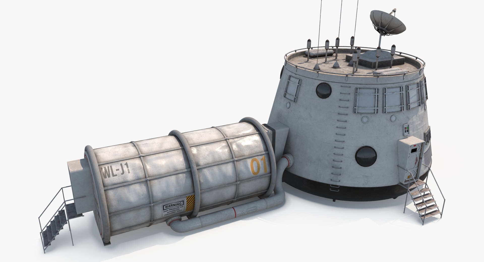 3D Space Colonization Habitation Pod 08 Clean and Dirty - TurboSquid ...