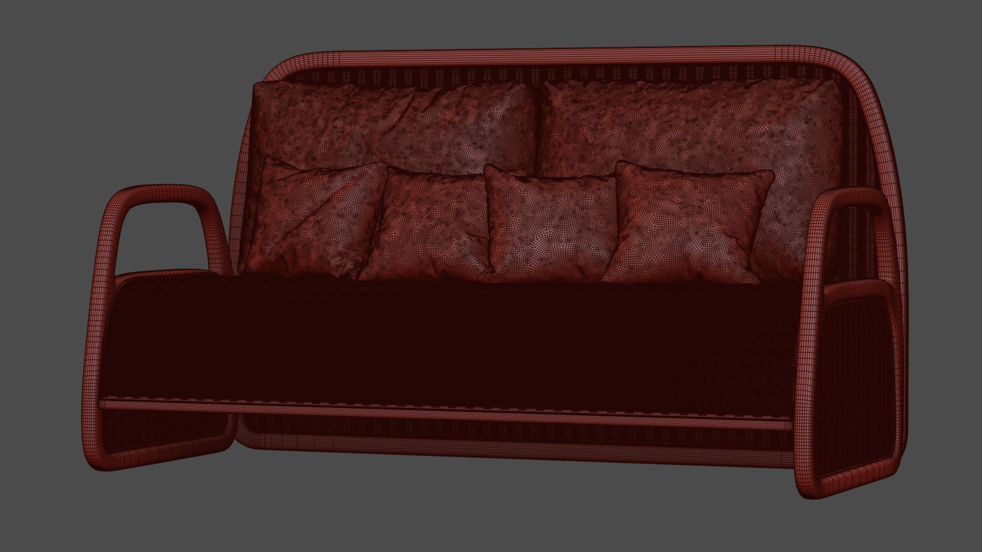 Eliza Rattan Restaurant Loveseat By Bpoint 3D - TurboSquid 2030791