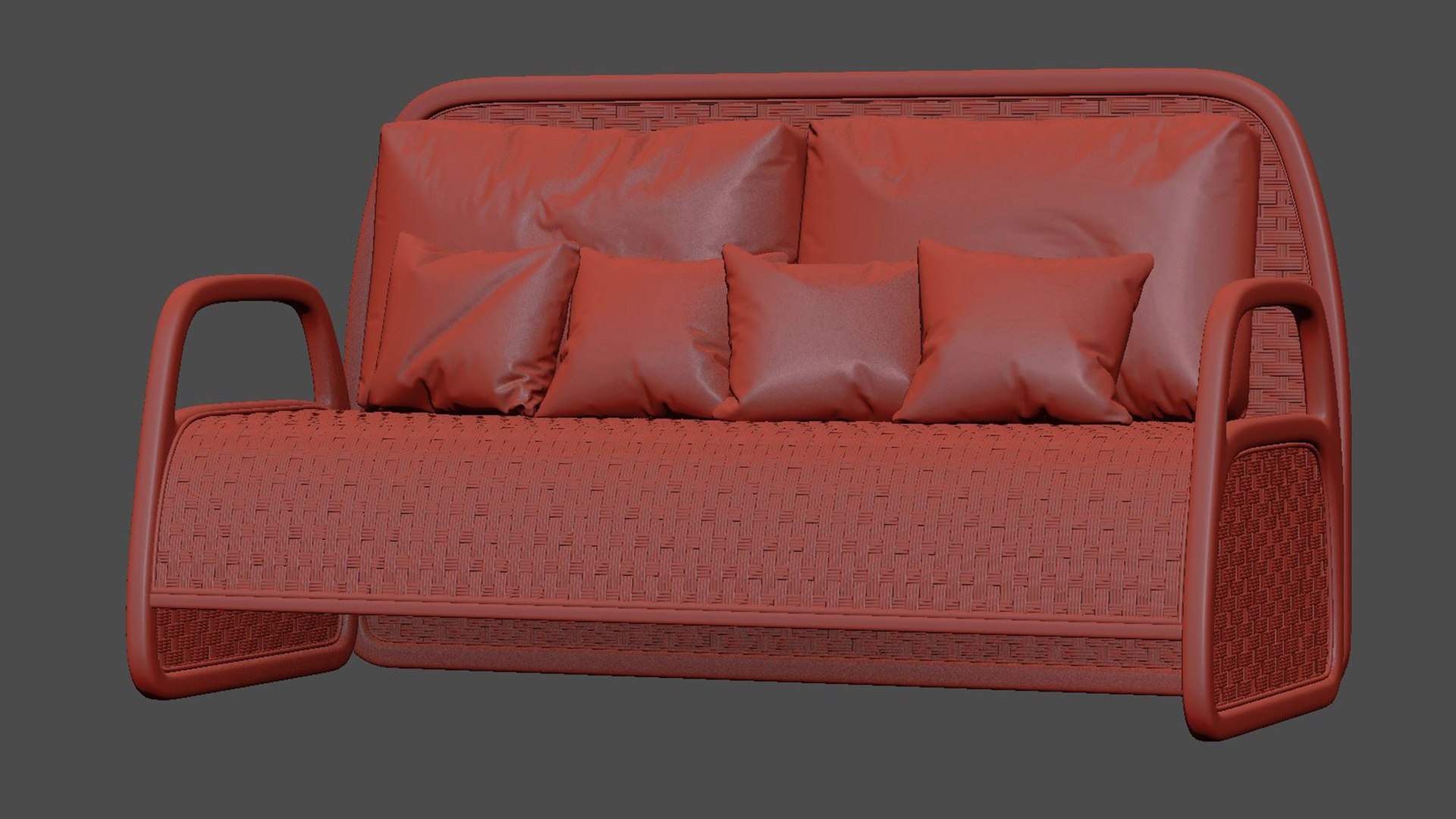 Eliza Rattan Restaurant Loveseat By Bpoint 3D - TurboSquid 2030791