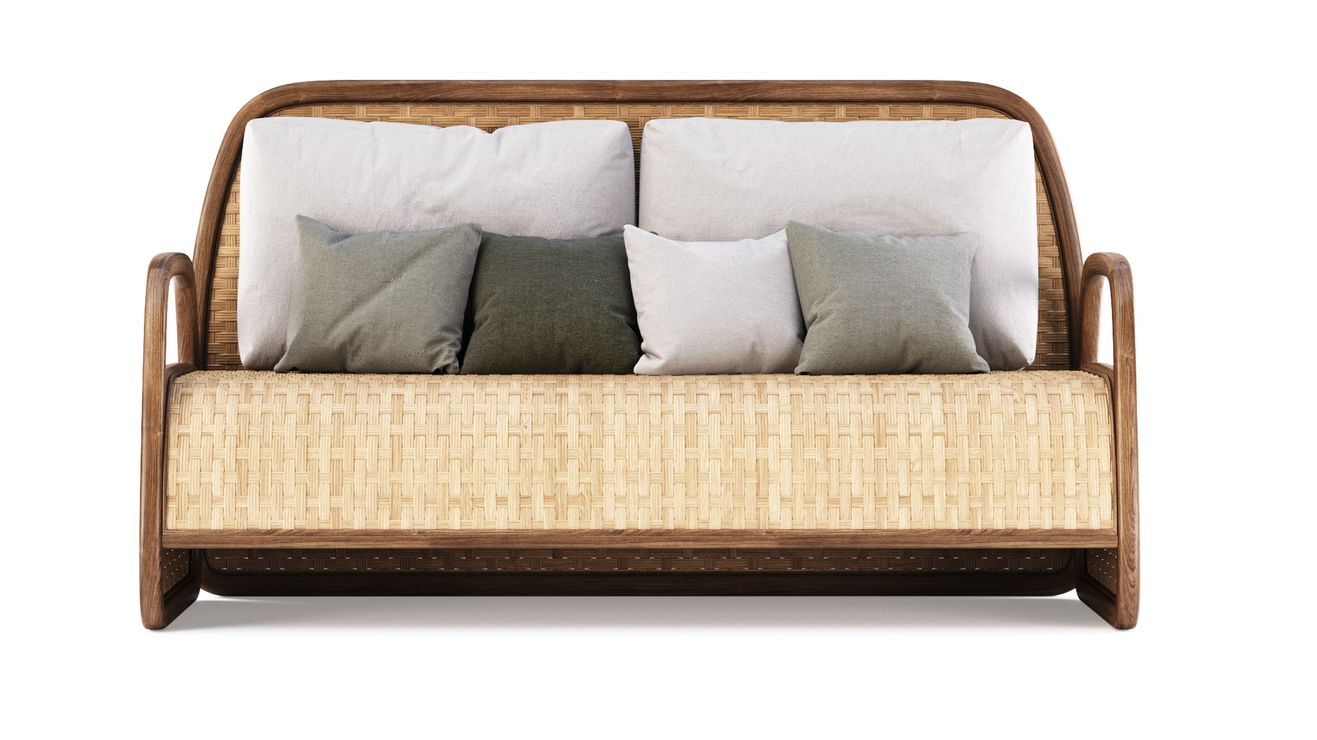 Eliza Rattan Restaurant Loveseat By Bpoint 3D - TurboSquid 2030791