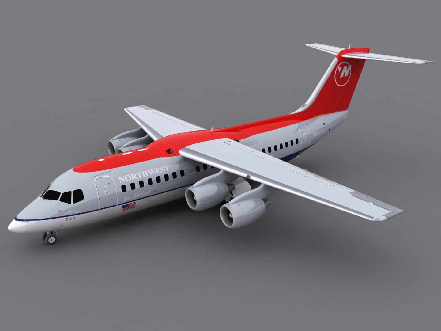 3d Model Bae 146-200 Avro Rj85