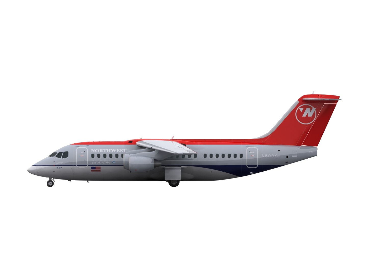 3d Model Bae 146-200 Avro Rj85