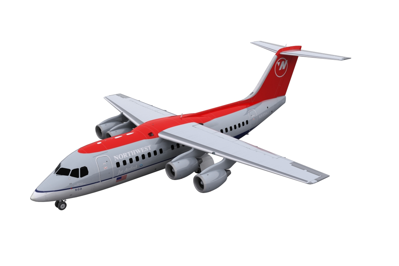3d Model Bae 146-200 Avro Rj85