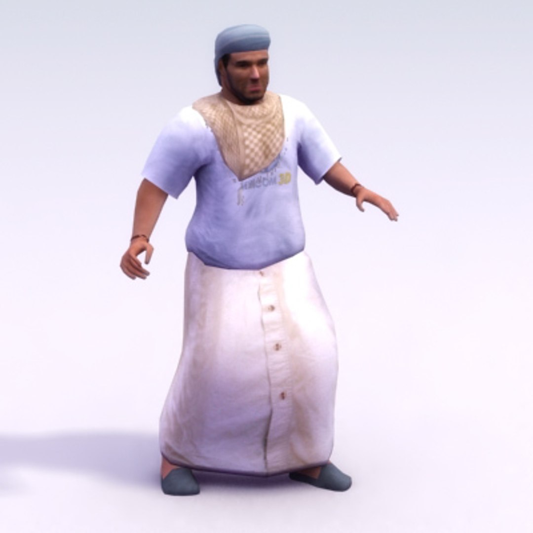 Arab Civilian Dishdasha 3d Model