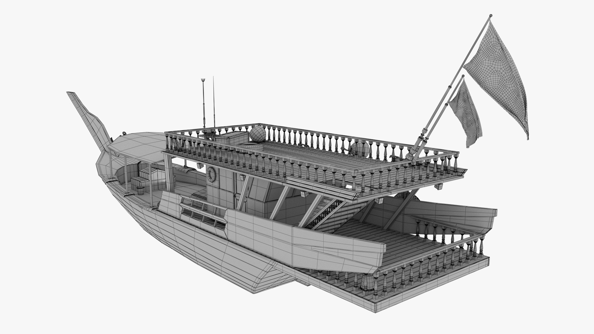 Dhow Boat 3D Model - TurboSquid 2204033
