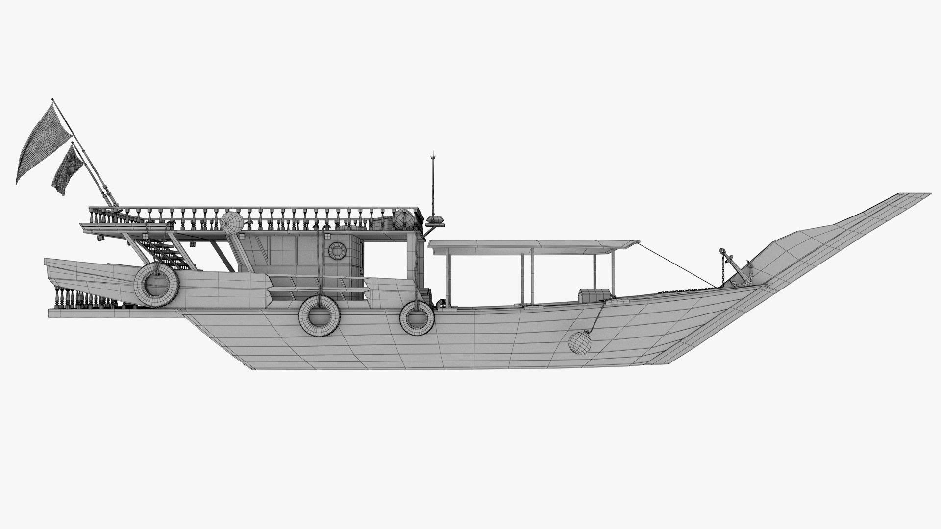 Dhow Boat 3D Model - TurboSquid 2204033