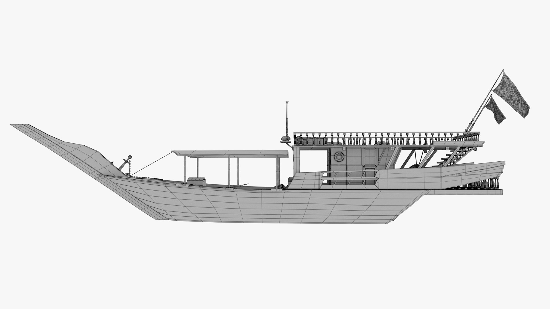 Dhow Boat 3D Model - TurboSquid 2204033