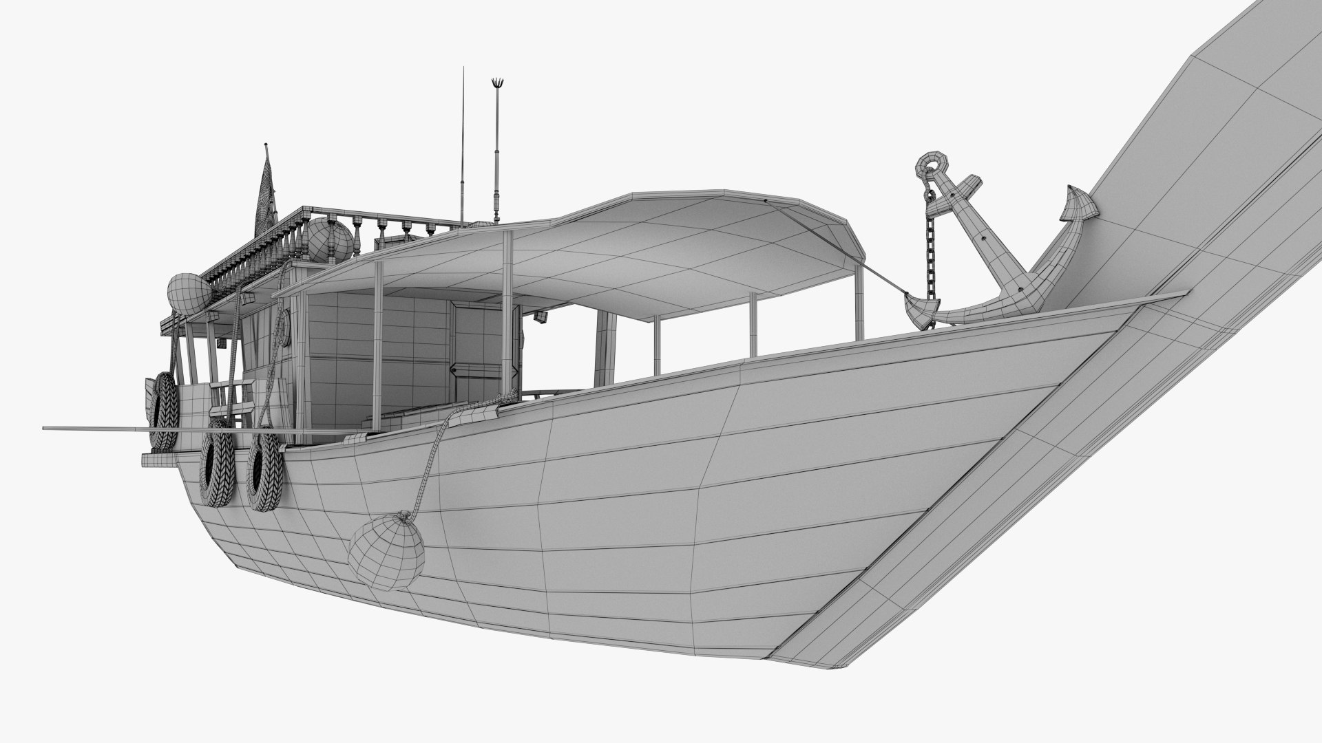 Dhow Boat 3D Model - TurboSquid 2204033