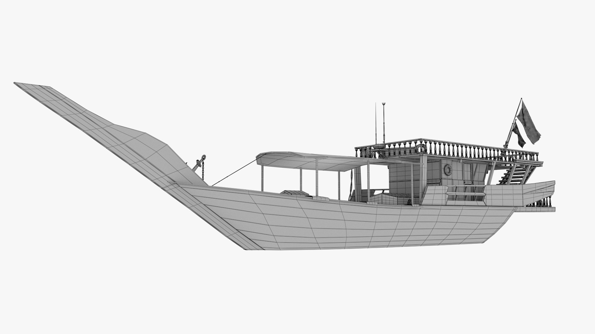 Dhow Boat 3D Model - TurboSquid 2204033