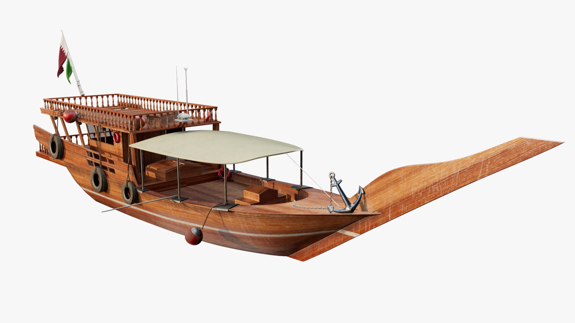 Dhow Boat 3D Model - TurboSquid 2204033