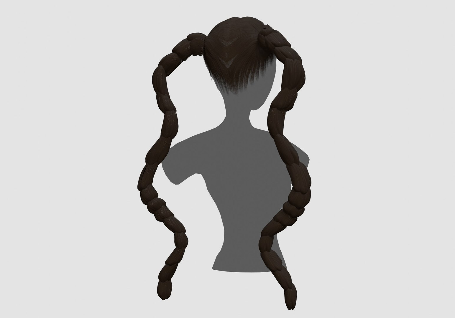 Wavy Pigtails Hairstyle 3D - TurboSquid 1942752