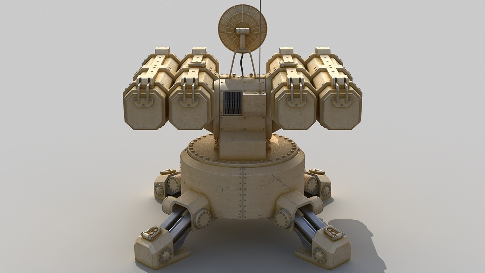 Automatic Missile Turret 3d Model